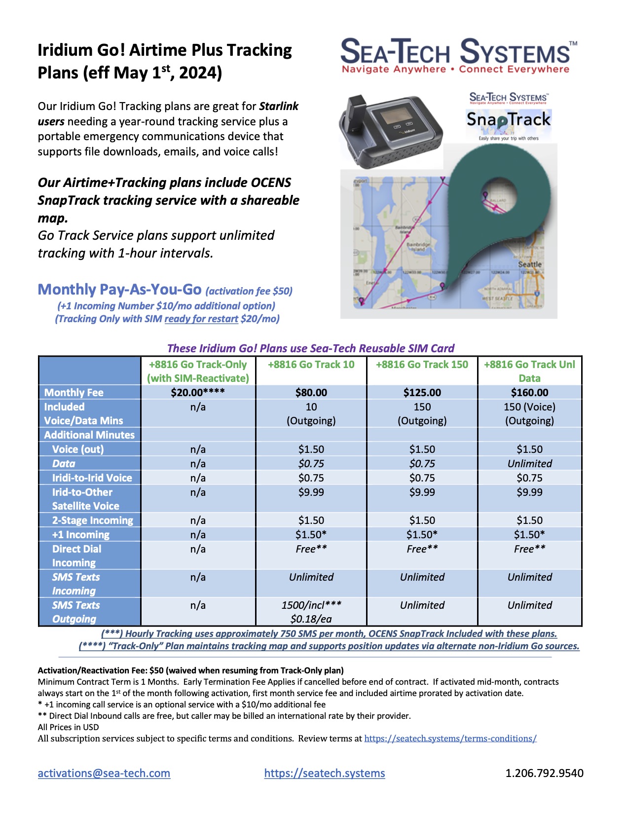 Sea-Tech Iridium Go! Unlimited Tracking and Emergency Plan | Sea-Tech Systems